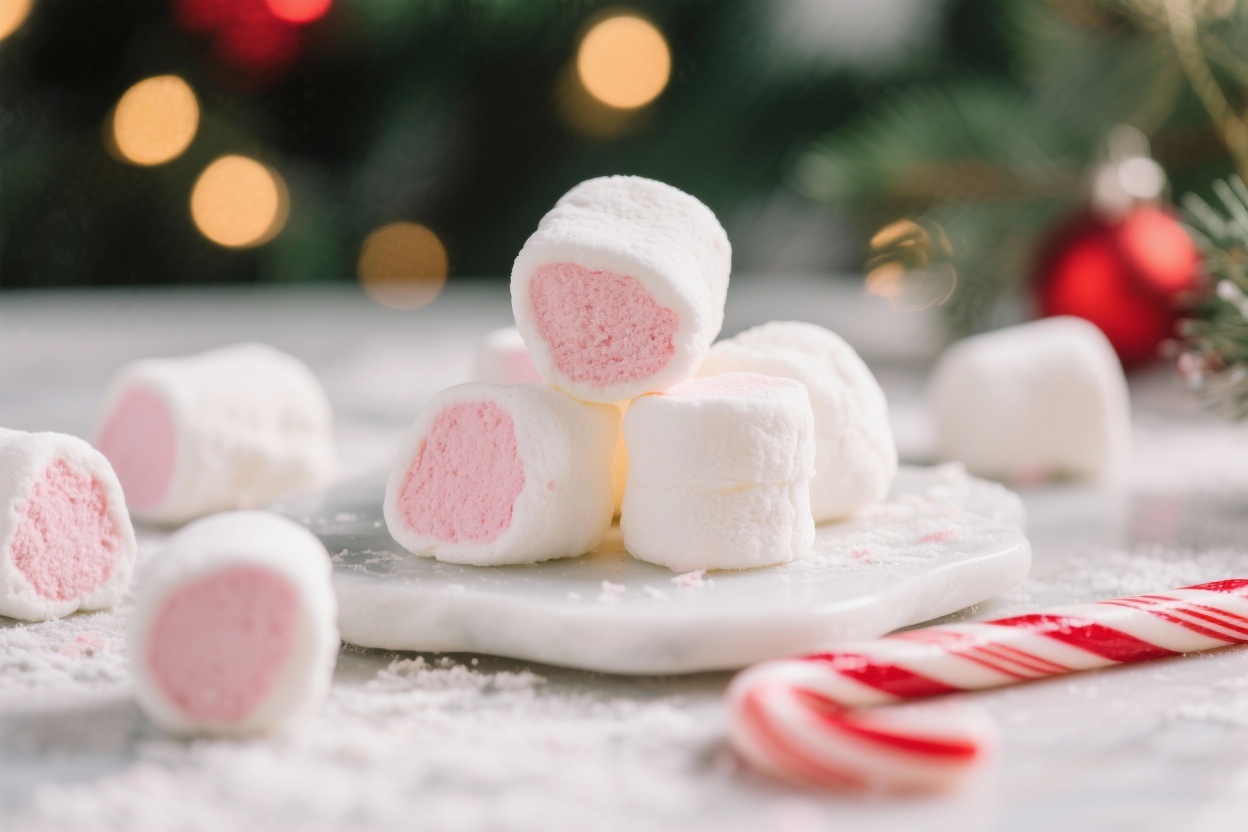 Christmas Candy Cane Marshmallows (Fluffy & Homemade): Pillow-Soft ...