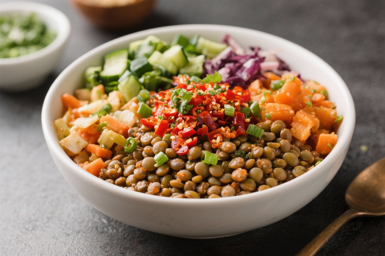 High Protein Vegetarian Recipe: Spicy Lentil Power Bowl That Actually ...