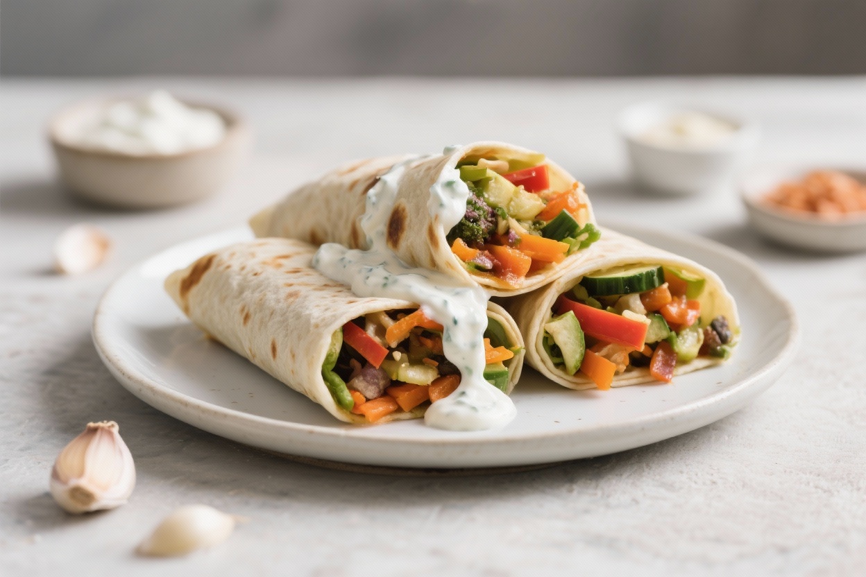 Leftover Vegetable Wraps with Garlic Yogurt Sauce: The 10-Minute Fridge ...